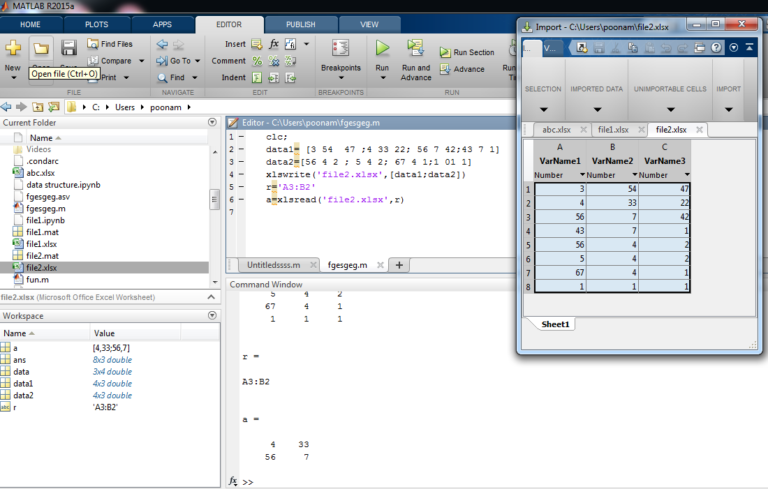 xlsread Matlab | Import and Export the Data from Excel to Matlab xlsread Matlab | Import and Export the Data from Excel to Matlab