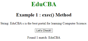 JavaScript exec() | How exec() Method Works in JavaScript? (Examples)