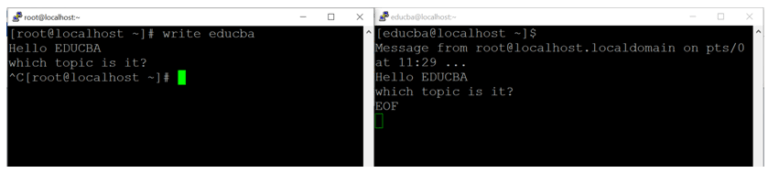 Linux Write | Command to Communicate with various Login Users