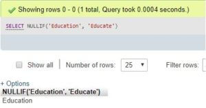 MySQL NULLIF() | How MySQL NULLIF() Function work with Examples