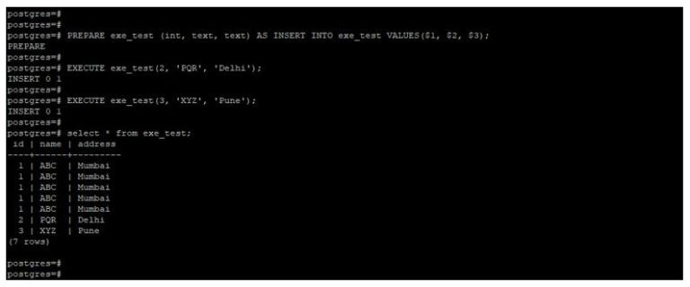 Postgresql Execute How Postgresql Execute Works Examples