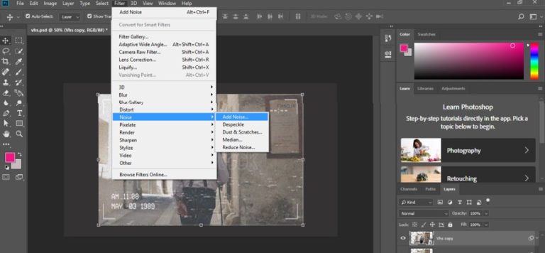 VHS Effect Photoshop | Creating VHS Art in Digital Photoshop