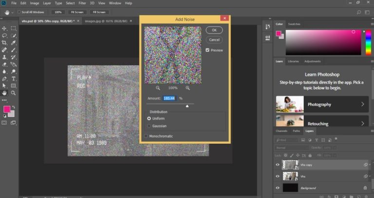 VHS Effect Photoshop | Creating VHS Art in Digital Photoshop