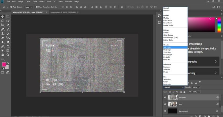 VHS Effect Photoshop | Creating VHS Art in Digital Photoshop