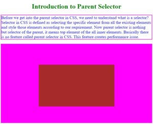 CSS Parent Selector | How Parent Selector work in CSS with Examples