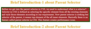 CSS Parent Selector | How Parent Selector work in CSS with Examples