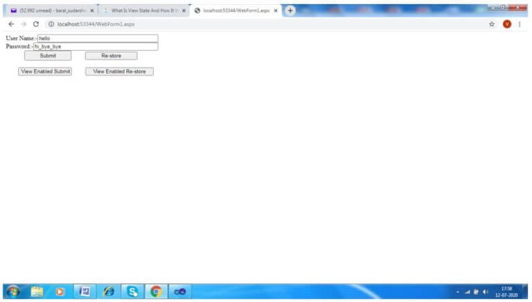 Asp Net Viewstate Example Of Asp Net Viewstate