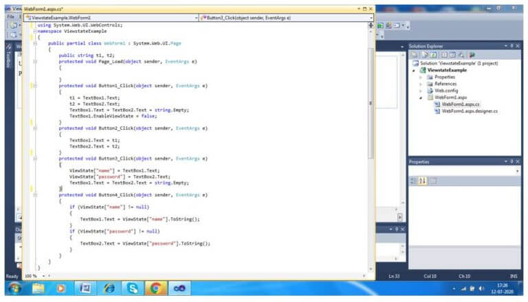 ASP.NET ViewState | Example of ASP.NET ViewState