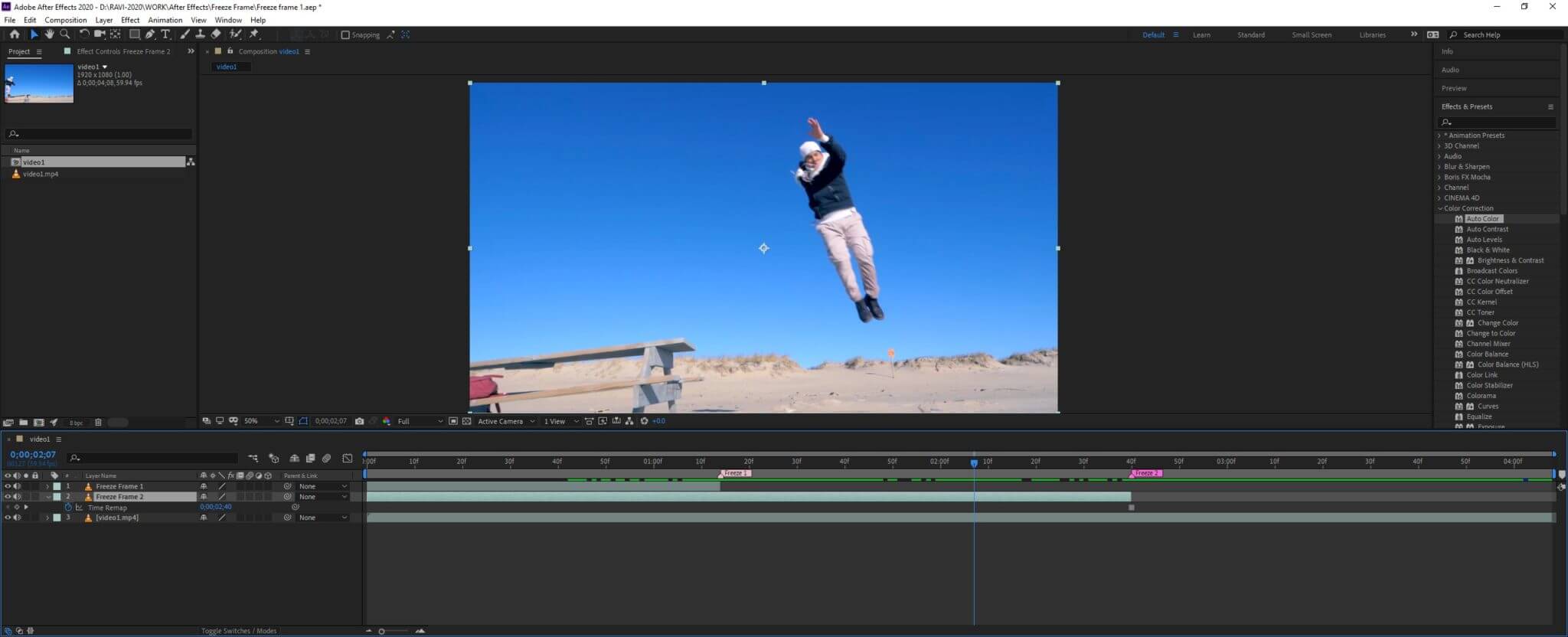 After Effects Freeze Frame | Different Steps of After Effects Freeze Frame
