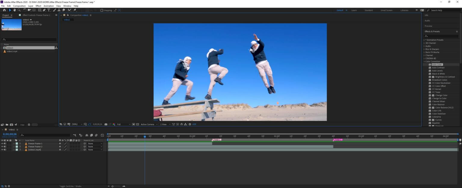 After Effects Freeze Frame | Different Steps of After Effects Freeze Frame