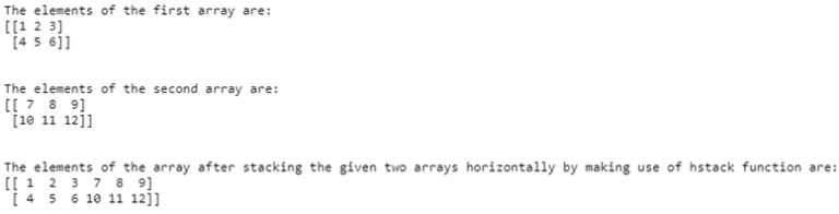 NumPy hstack | Working of NumPy hstack with Examples