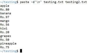 Paste Command in Unix | Working | Examples of Paste Command in Unix