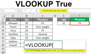 VLOOKUP True | How to Use VLOOKUP True with Examples