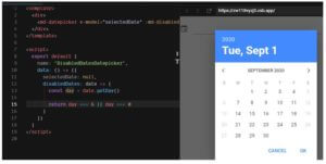 Vue.js datepicker | Working of datepicker in Vue.js with Examples