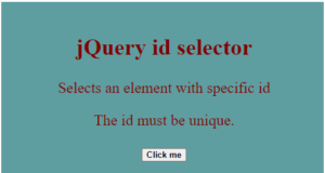 jQuery id Selector | How does id Selector Work in JQuery?