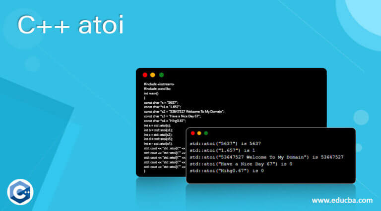 C++ atoi | How the atoi() method works in C++ with examples?