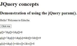 jQuery param() | Working of the jQuery param() with Examples