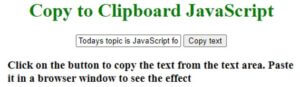 JavaScript Copy to Clipboard | How Copy to Clipboard done in JavaScript