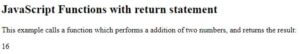 JavaScript return | Working of return Statement in JavaScript with Example