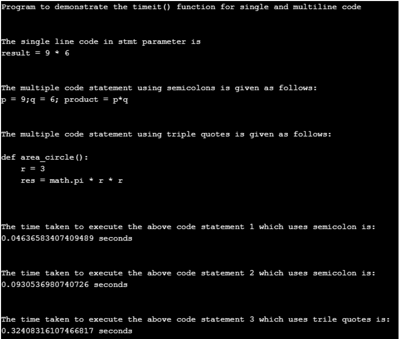 Python Timeit Working Of Timeit Method With Example