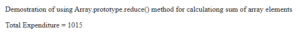 Javascript Sum Array | Calculate the Sum of the Array Elements