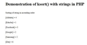 PHP ksort | Learn Working of ksort() in PHP with Examples