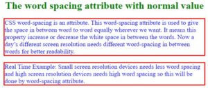 CSS word-spacing | How does word-spacing work in CSS with Examples