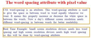 CSS word-spacing | How does word-spacing work in CSS with Examples