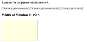 jQuery width | Working of the jQuery width( ) Method