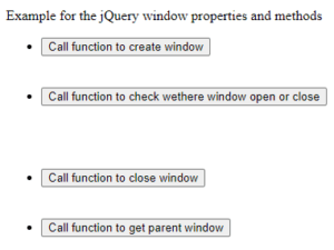 jQuery window | Examples and Properties of jQuery Window