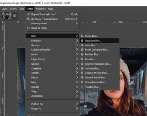 GIMP blur background | Different Steps of GIMP blur background