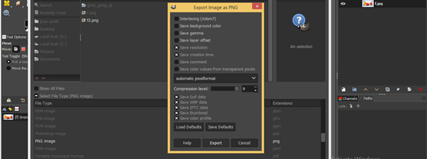 GIMP save as png | Learn How to save any image as PNG in GIMP?
