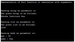 Perl function | Working of Perl functions with Examples
