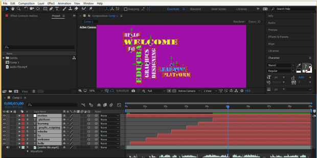 After Effect Kinetic Typography | Creating Typography for your Project
