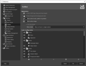 GIMP Toolbox | Creating a Single Column Layout for Toolbox