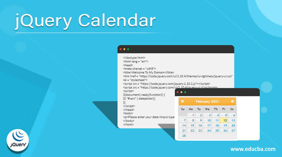 JQuery Calendar How Calendar Plugin Works In JQuery 