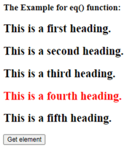jQuery eq() | Working and Examples of jQuery eq() Function