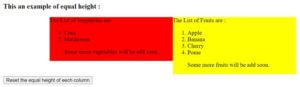 jQuery equal height | Working of jQuery equal height | Examples