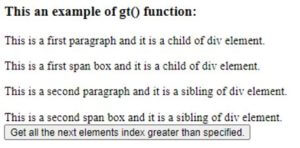jQuery gt() | Working of jQuery gt() Function | Examples