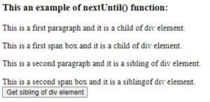 jQuery nextUntil | Working of jQuery nextUntil() Function | Examples