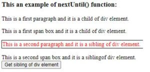 jQuery nextUntil | Working of jQuery nextUntil() Function | Examples