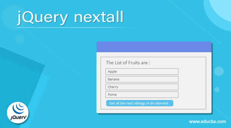 jQuery nextall | Learn the Working of the JQuery nextAll() function