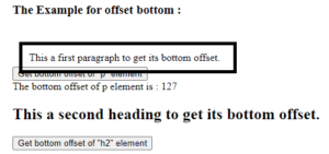 jQuery offset bottom | Working of the jQuery offset bottom