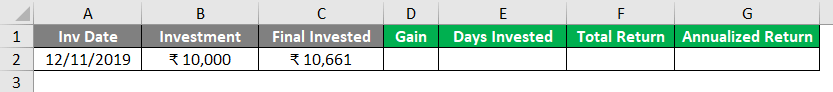 Calculating Investment Return In Excel Examples And Calculation