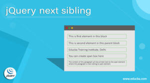 jQuery next sibling | Learn the Working of the next() sibling in JQuery