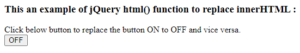 jQuery replace innerhtml | Learn the Working of jQuery replace innerHTML