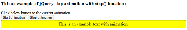 jQuery stop animation | Learn the working of jQuery stop-animation