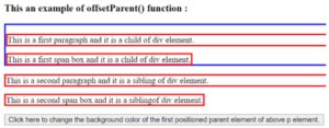 jQuery offsetParent | How to work jQuery offsetParent() function?