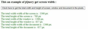 jQuery get screen width | Working & Examples of jQuery get screen width