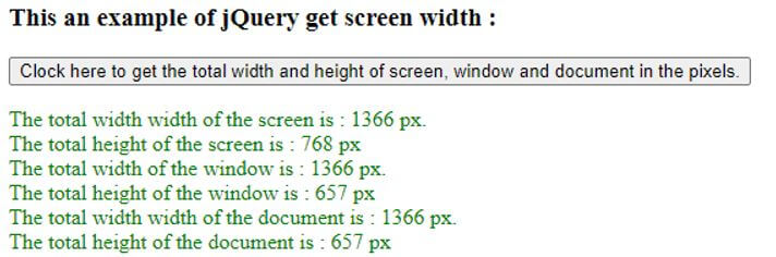 JQuery Get Screen Width Working Examples Of JQuery Get Screen Width